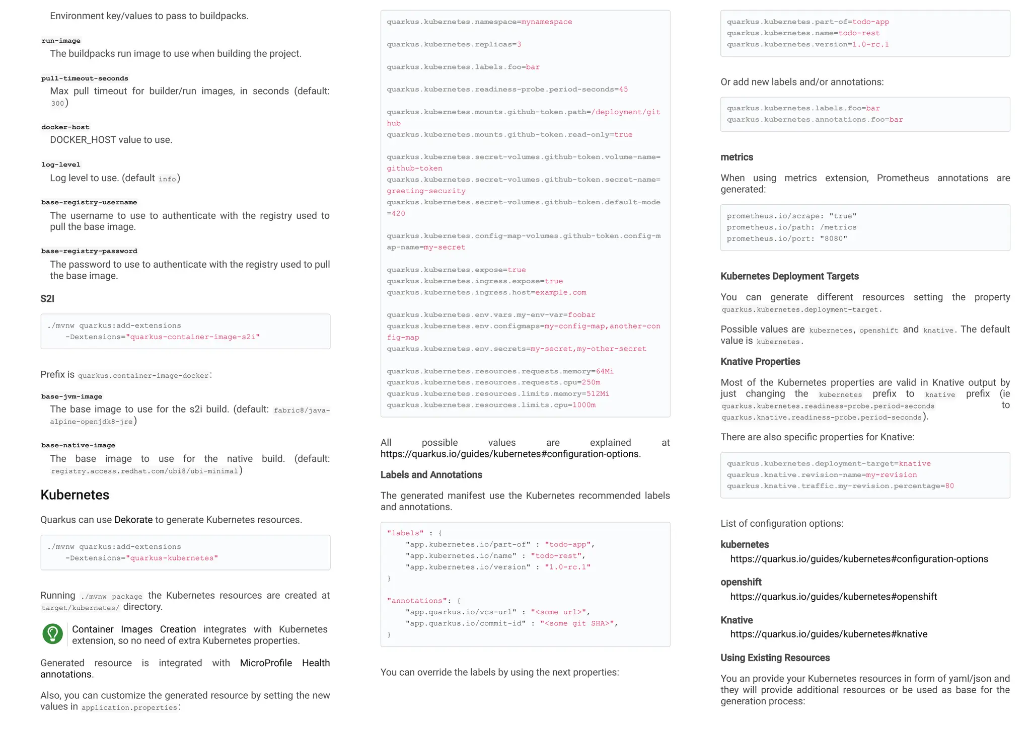 Quarkus Annonation and Commands Cheat Sheet | PDF