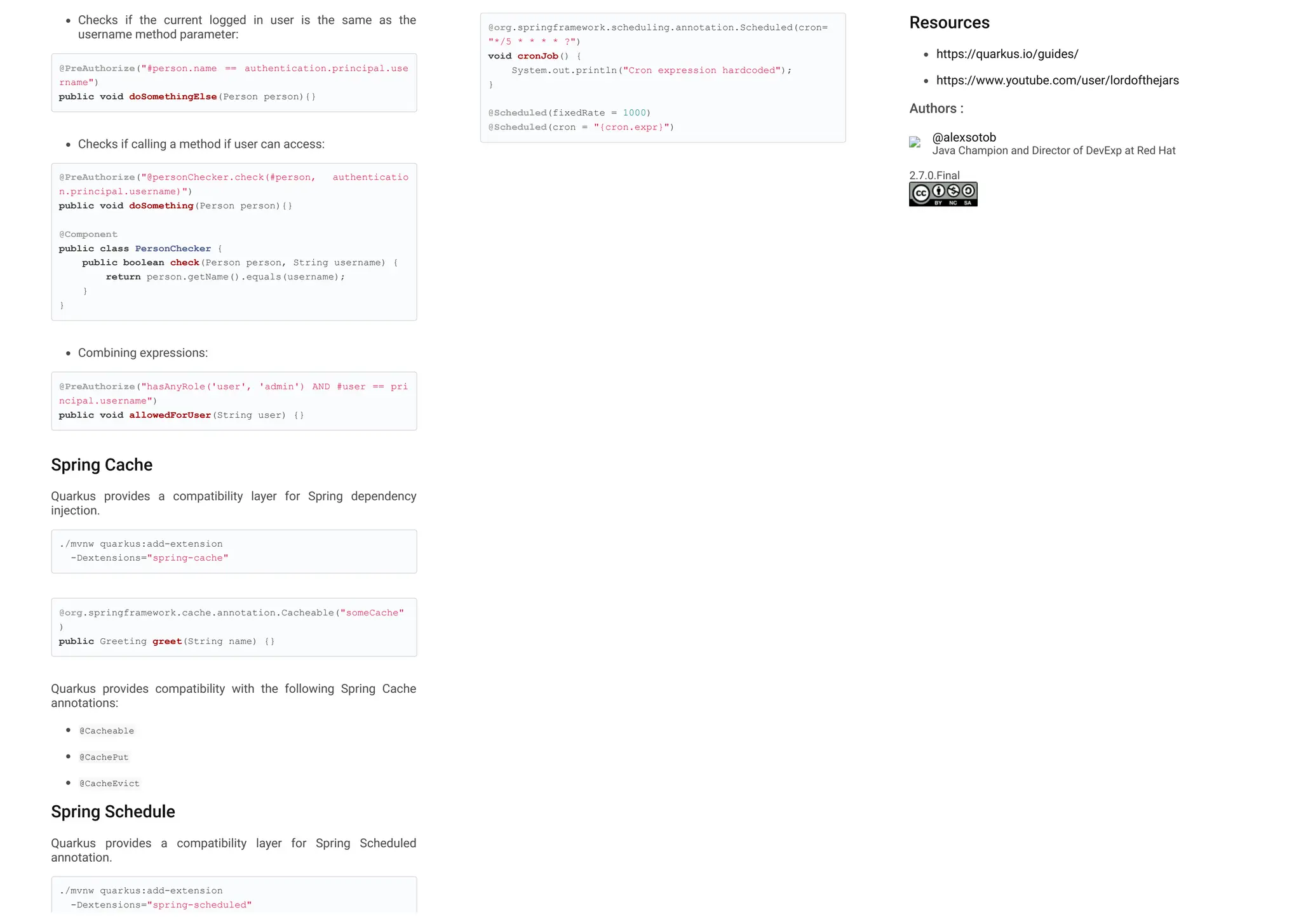 Quarkus Annonation and Commands Cheat Sheet | PDF