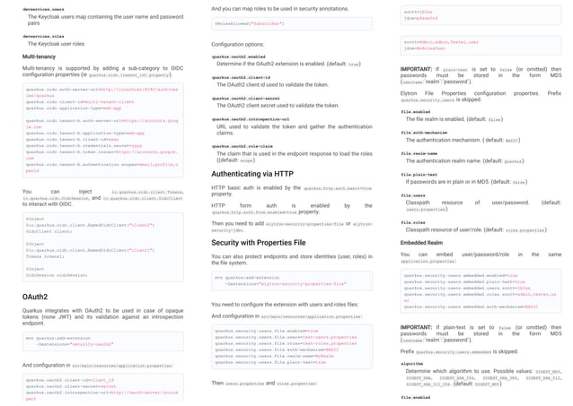 Quarkus Annonation and Commands Cheat Sheet | PPT