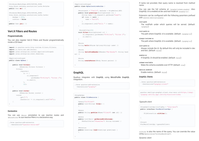 Quarkus Annonation and Commands Cheat Sheet | PPT