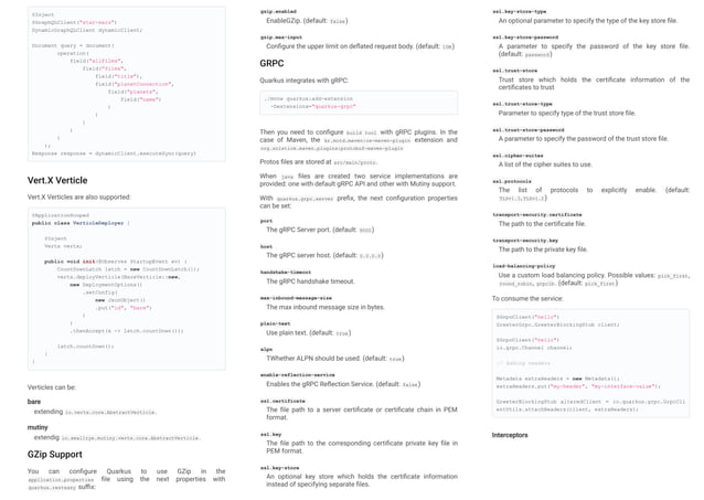 Quarkus Annonation and Commands Cheat Sheet | PPT