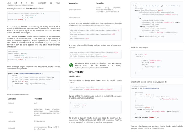 Quarkus Annonation and Commands Cheat Sheet | PPT