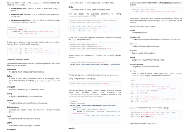 Quarkus Annonation and Commands Cheat Sheet | PPT