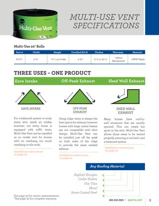 Quarrix Roofing Ventilation Product Guide | PDF