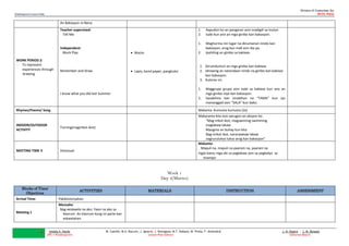 QUARTER 1 LESSON GUIDE KINDER | PDF