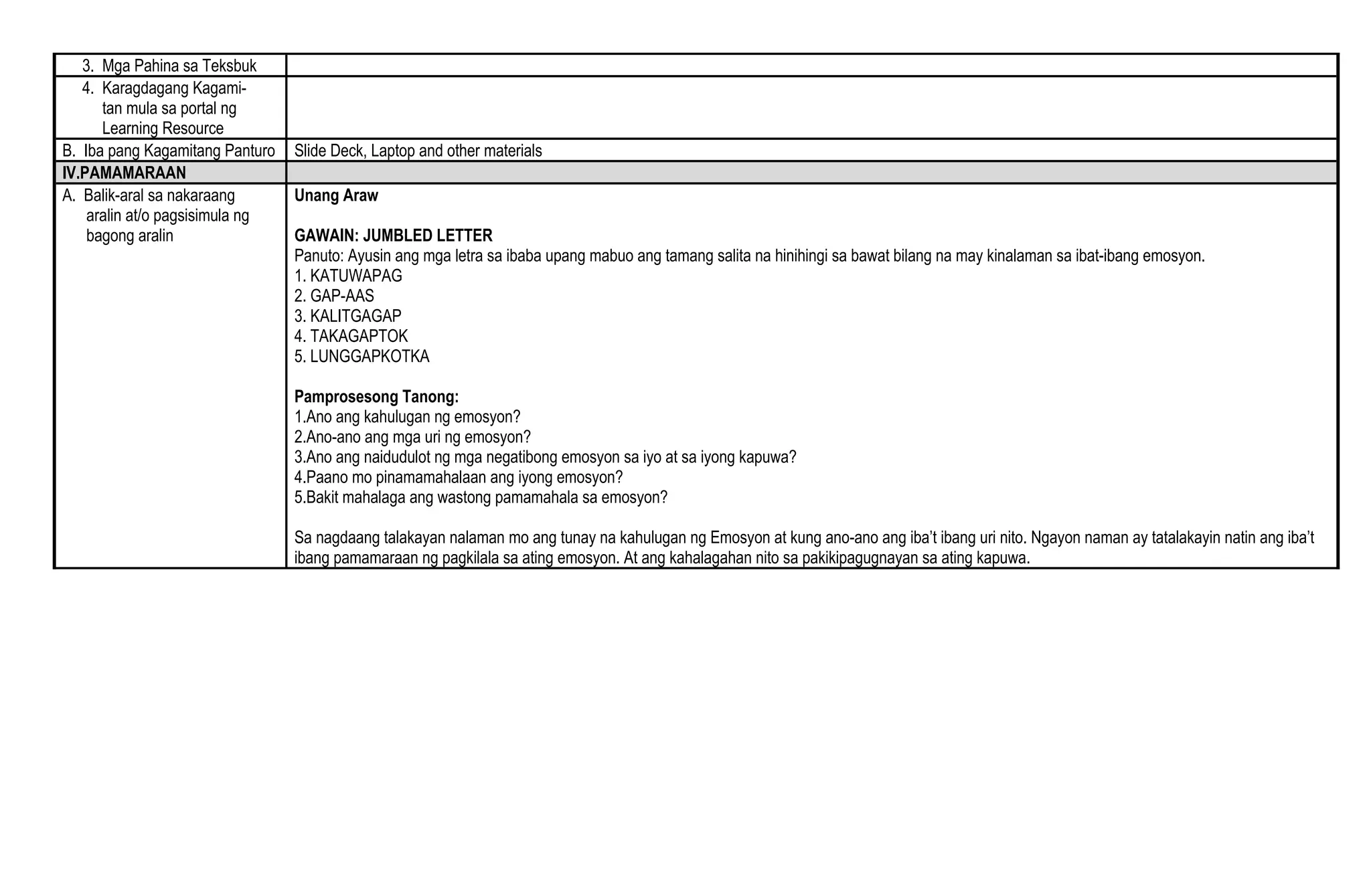 Quarter 1 Values Education Grade 8 week 1 | DOCX