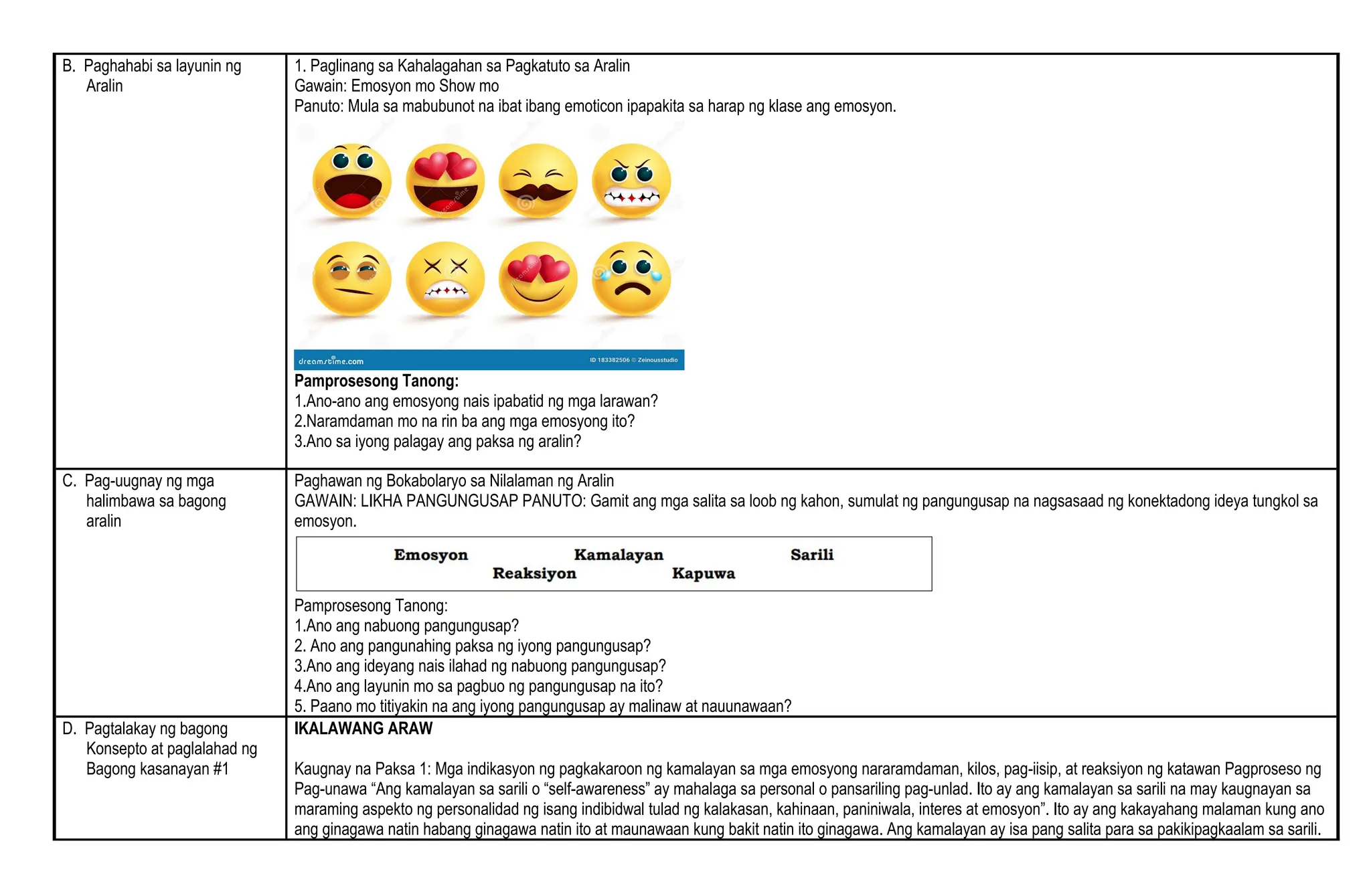 Quarter 1 Values Education Grade 8 week 1 | DOCX