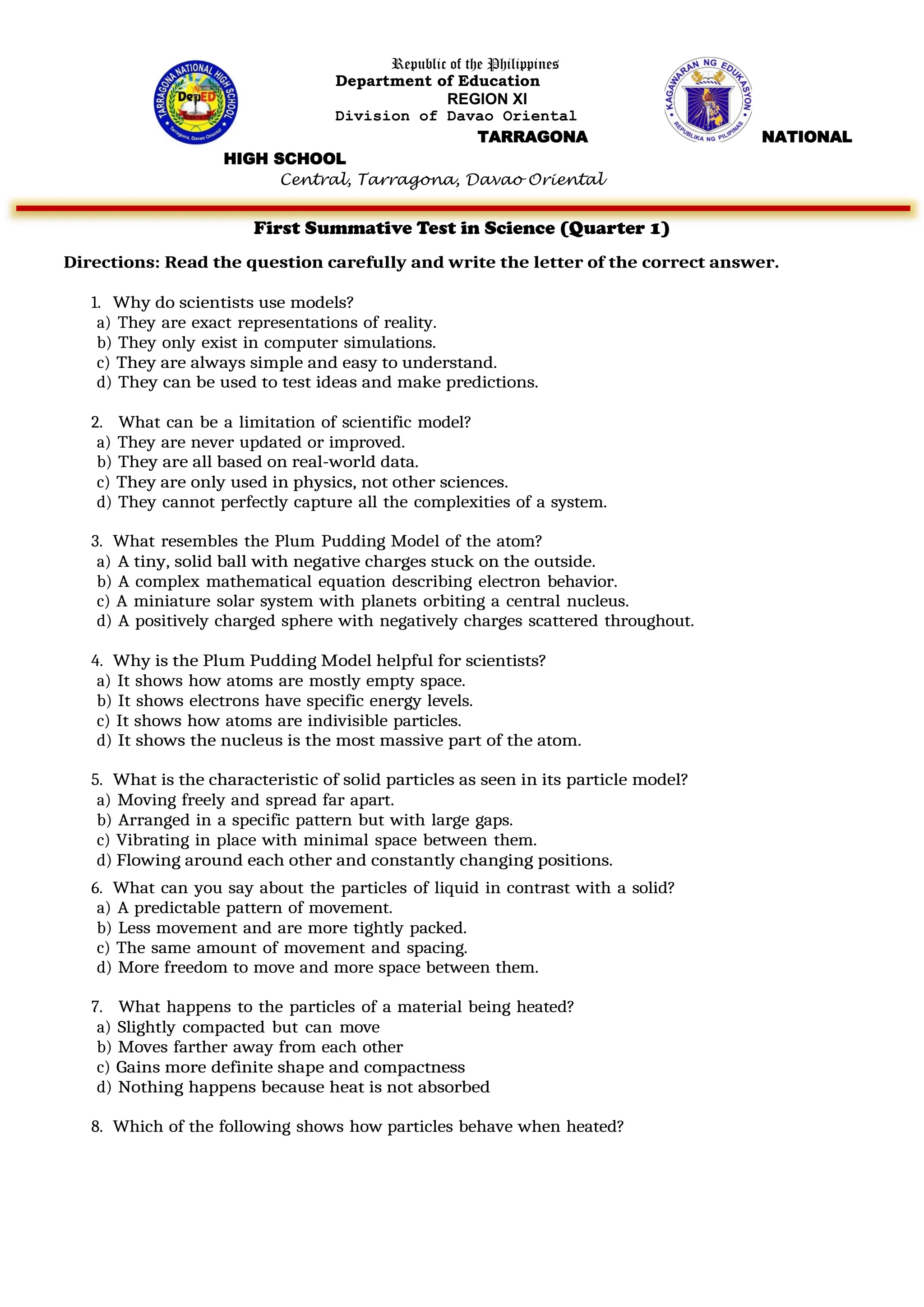 quarter 1 first summative test in science.docx