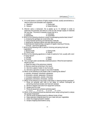 cookery module gr. 9 | DOCX