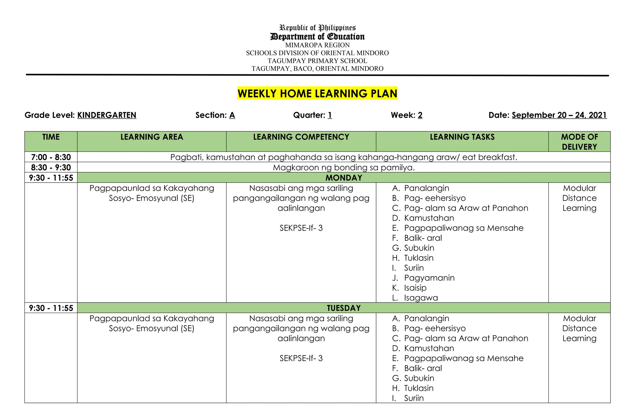 QUARTER 1 WEEK 1 TO 5 KINDER WEEKLY HOME LEARNING PLAN S.Y. 2021-2022.docx