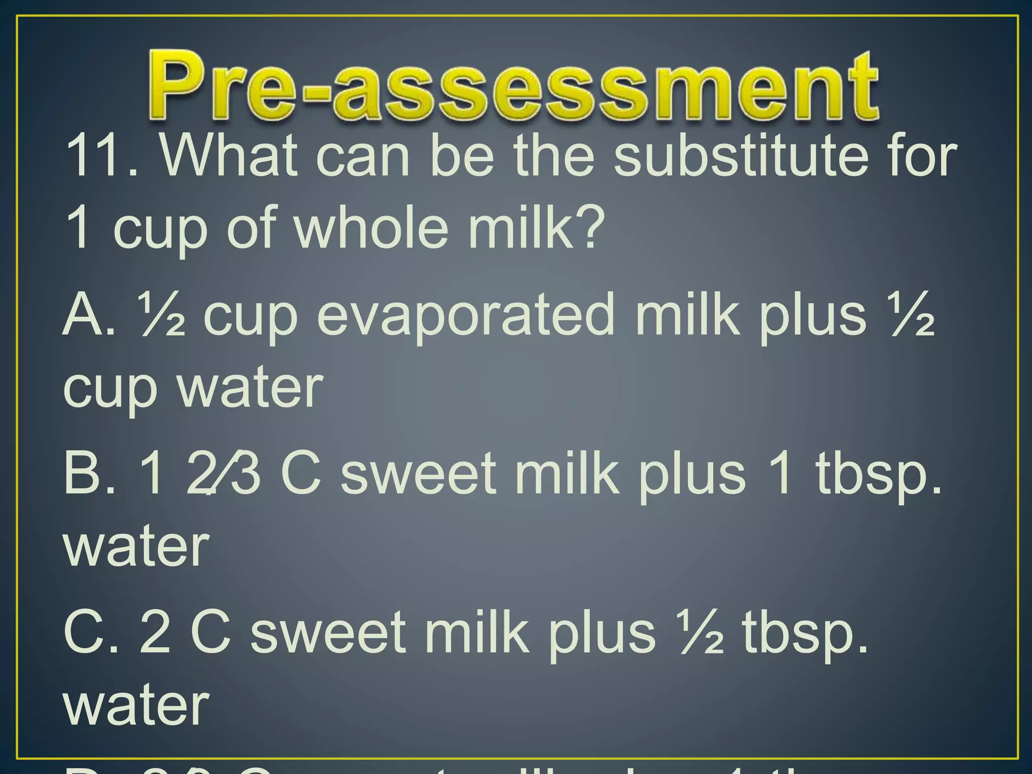 Quarter 2 - Measuring and substitution of Ingredients | PPTX