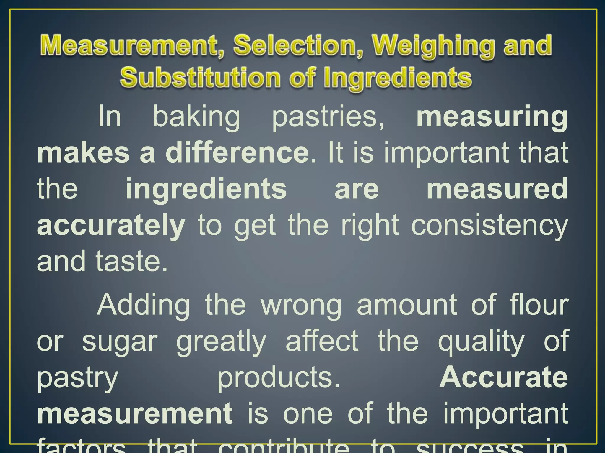 Quarter 2 - Measuring and substitution of Ingredients | PPTX