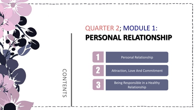 QUARTER 2- Personal Development and Relationships.pptx | Dating | Family and Relationships