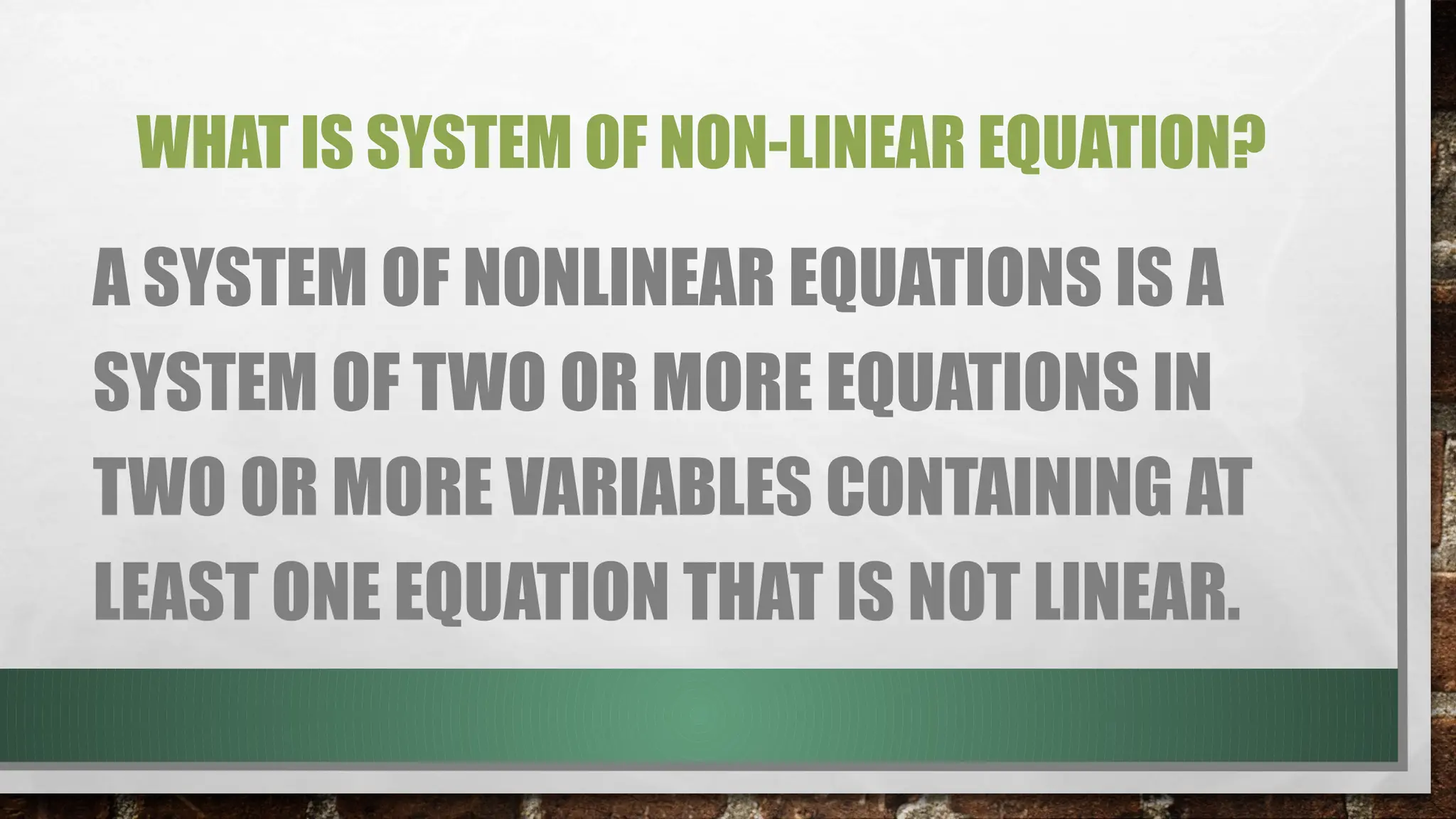 System of non linear equations: Talks about nonlinear equation | PPTX