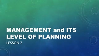 QUARTER 2 PLANNING in ORGANIZATION AND MANAGEMENT | PPTX