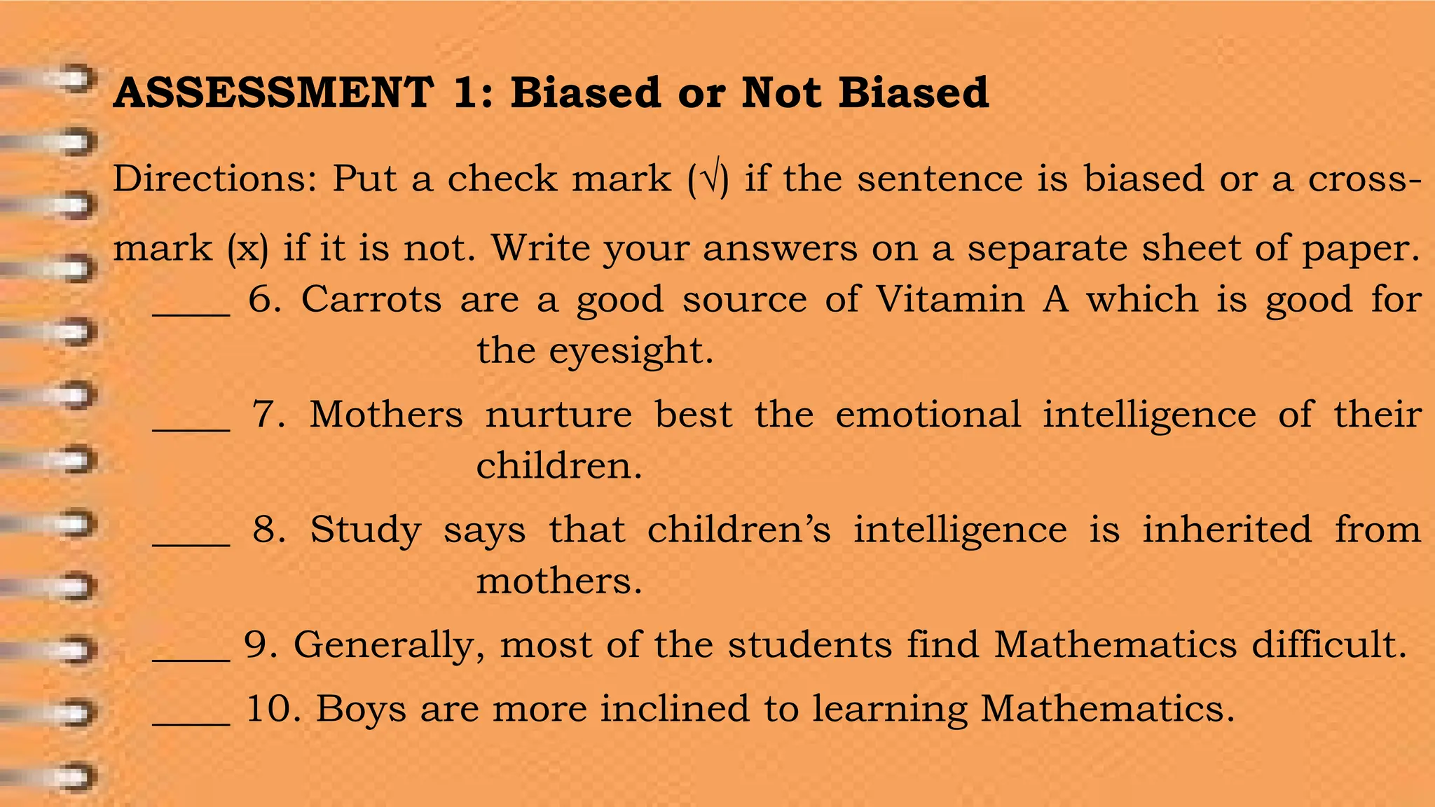 English 8, Quarter 3, Lesson 1: Examining Biases.pptx