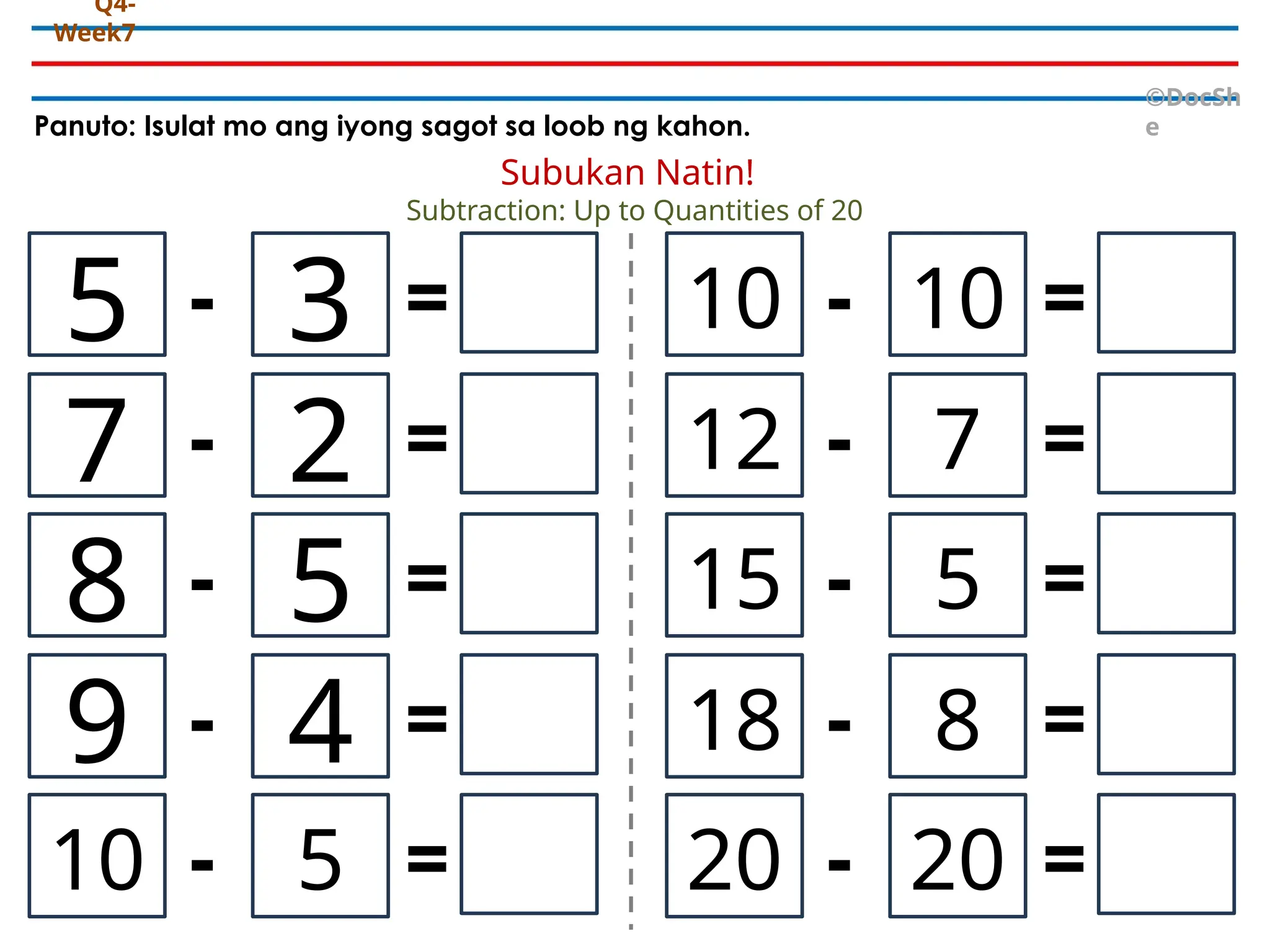 NUMERACY WORKSHEETS for kindergarten Matatag | PPTX