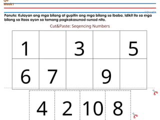 NUMERACY WORKSHEETS for kindergarten Matatag | PPTX