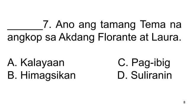 QUARTER 4 FILIPINO 8 FLORANTE AT LAURA GAWAIN 1-4.pptx