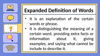 Expanding definition of terms for grade 10 student module 4 | PPTX