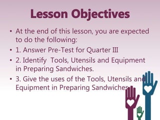 T.L.E. Grade 9 Cookery Lessons | PPTX