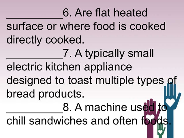 T.L.E. Grade 9 Cookery Lessons | PPTX