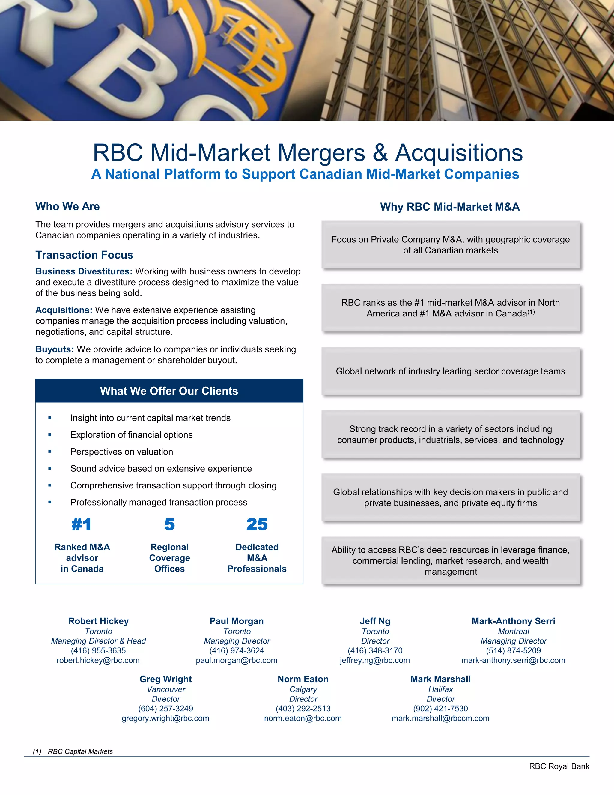 RBC Mid Market M&A 2018 Q1 Update | PDF | Business Banking & Finance ...