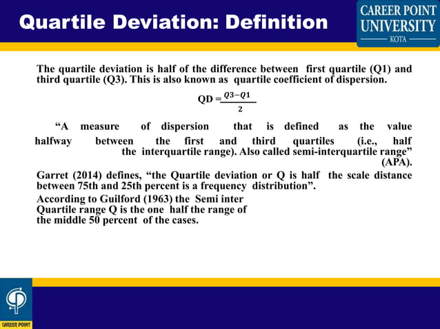 Quartile deviation | PPTX | Physics | Science
