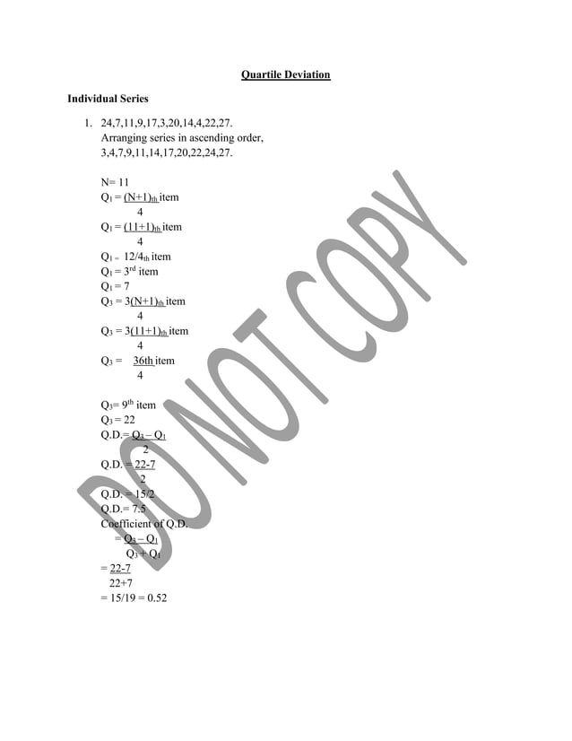 Quartile deviation | PDF