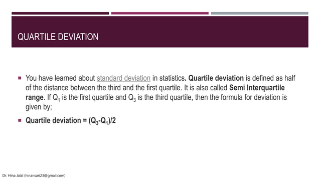 Quartile in Statistics | PPT