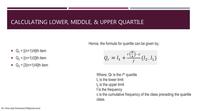 Quartile in Statistics | PPT