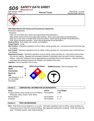 Quartz Safety Data Sheet | PDF