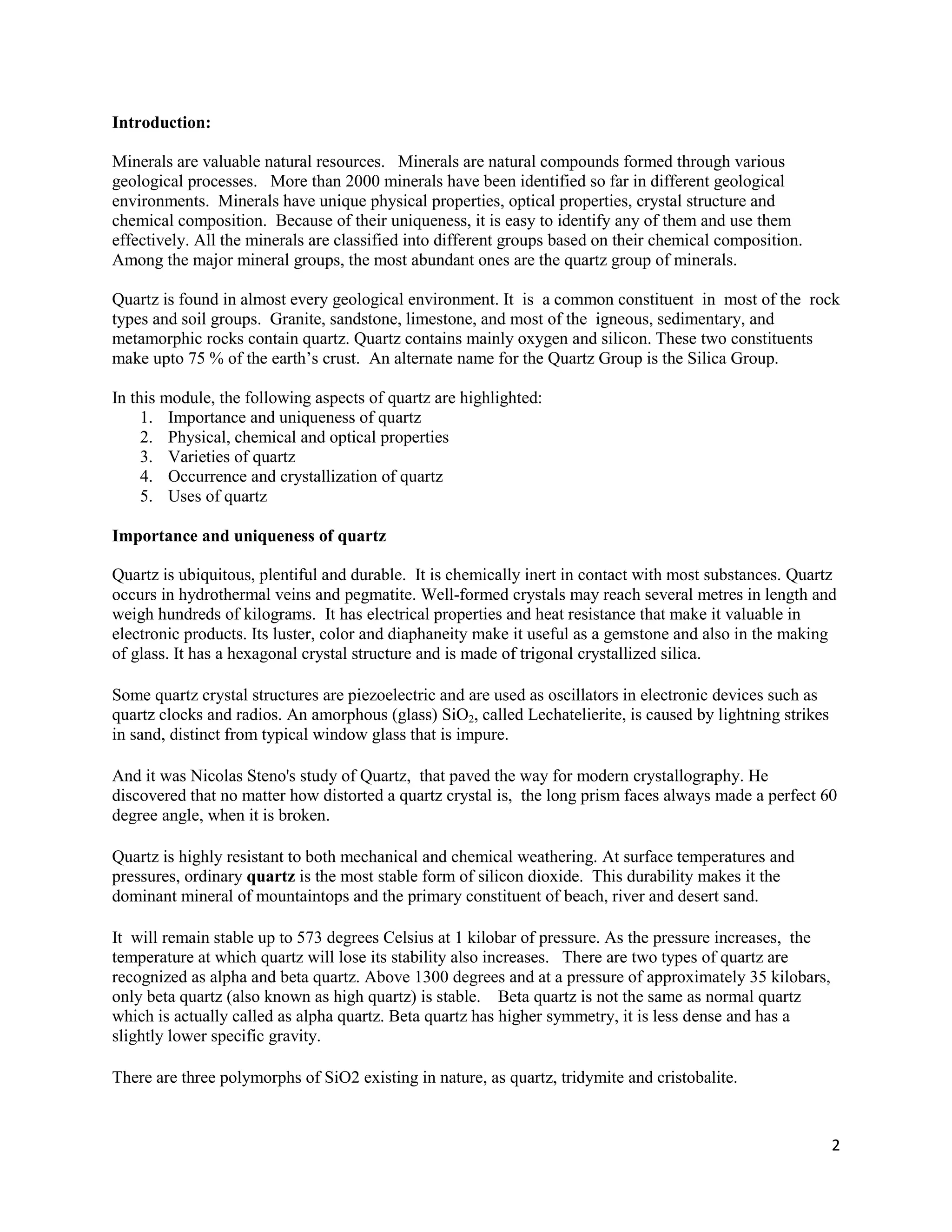 Quartz group of minerals | PDF