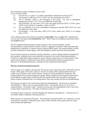 Quartz group of minerals | PDF