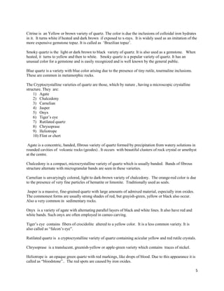 Quartz group of minerals | PDF