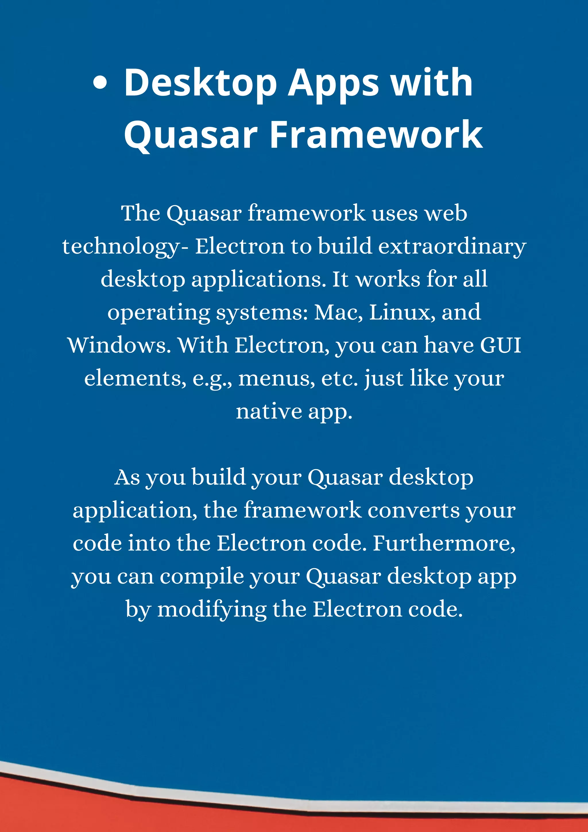 Quasar Framework: Full Front-end Stack for Developing SPA, SSR, Mobile and Desktop Apps | PDF