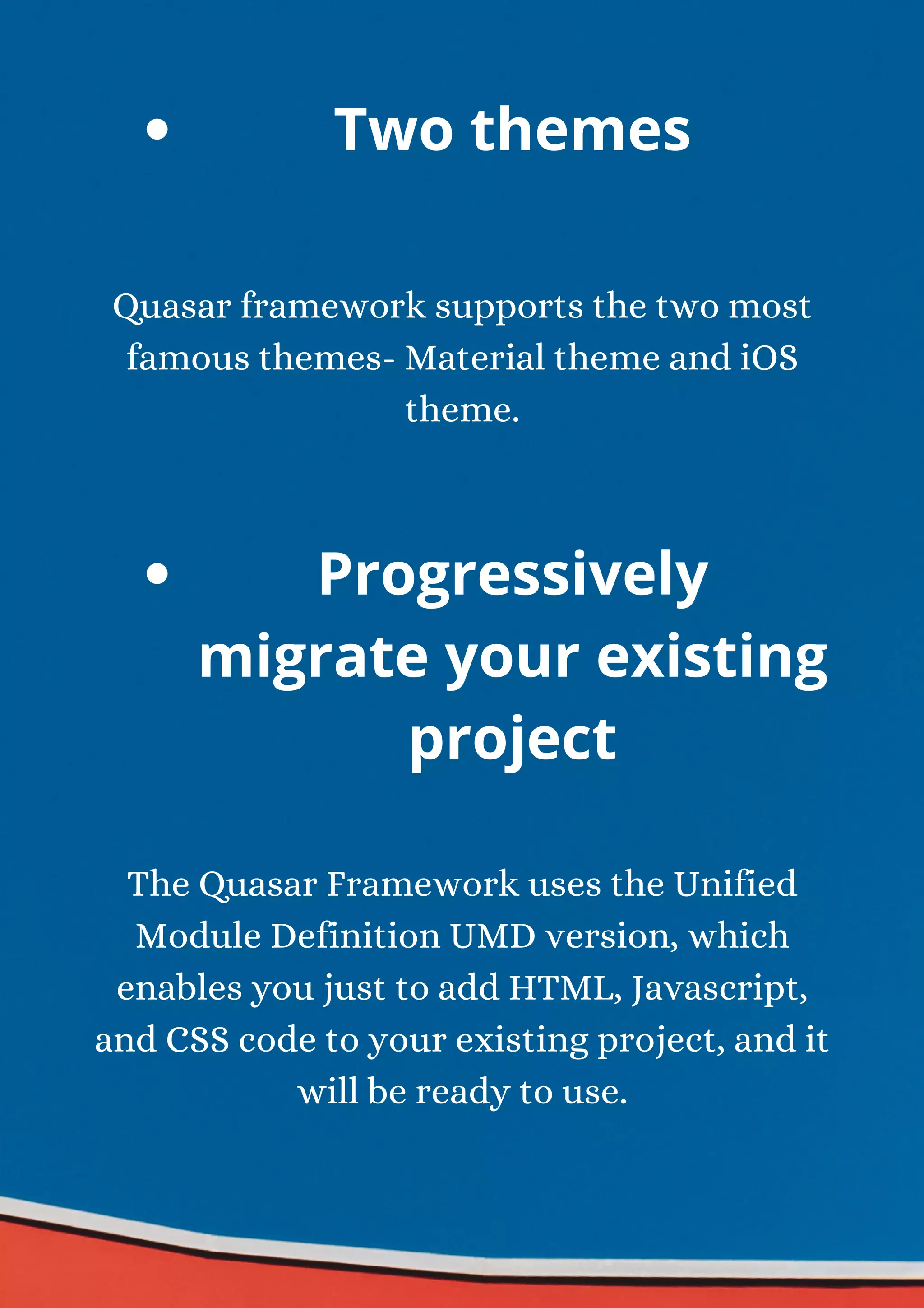 Quasar Framework: Full Front-end Stack for Developing SPA, SSR, Mobile and Desktop Apps | PDF