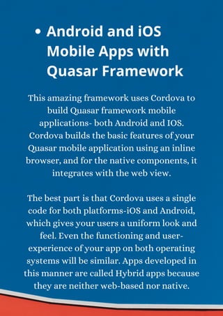Quasar Framework: Full Front-end Stack for Developing SPA, SSR, Mobile and Desktop Apps | PDF
