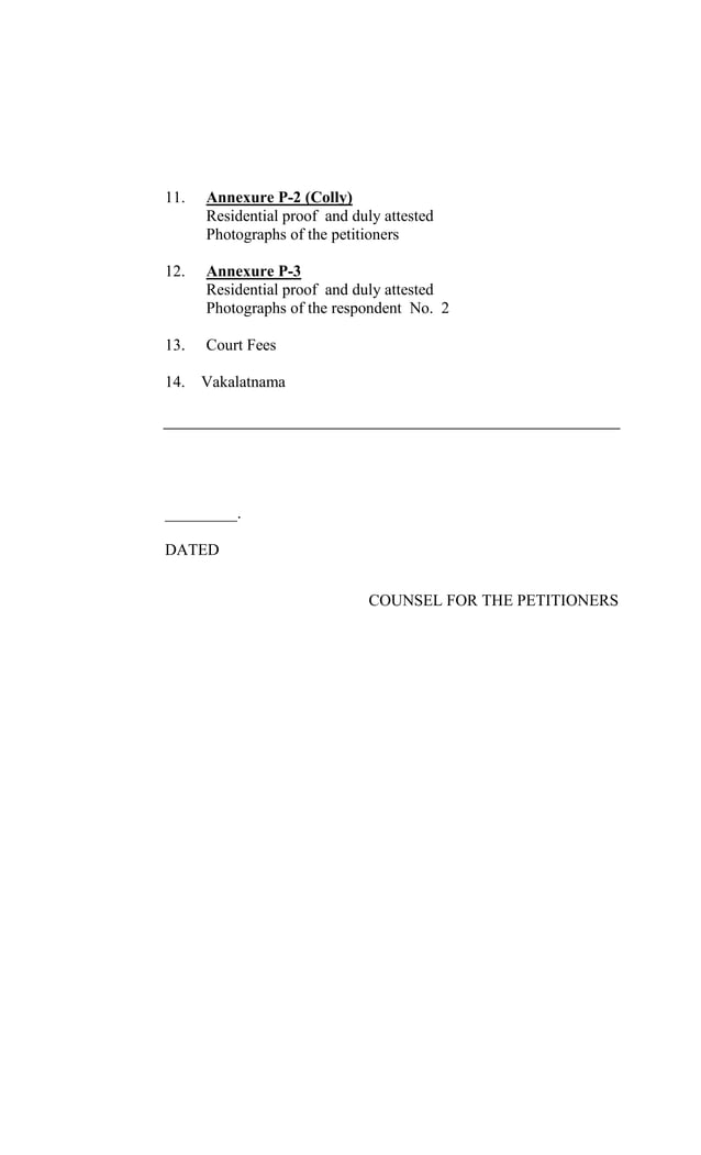 Quashing Petition Format Quashing Petition Format