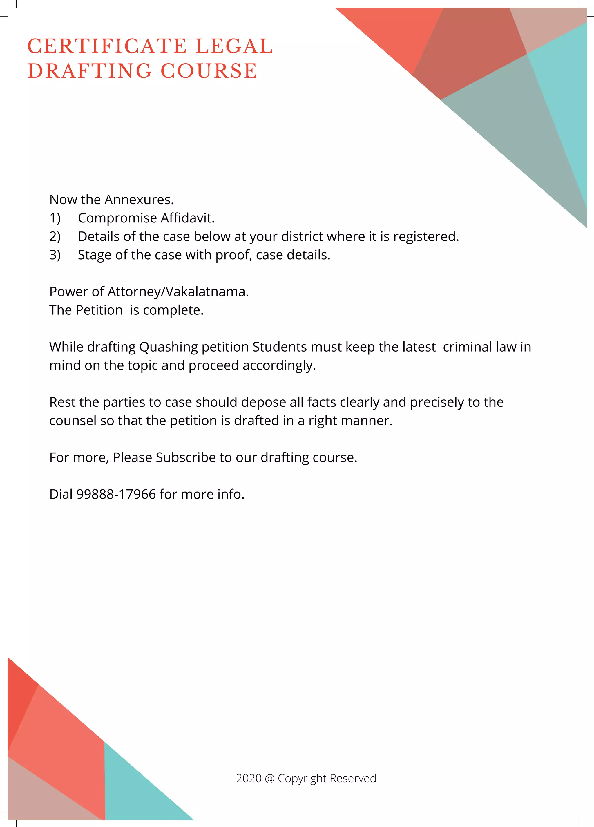 Drafting Quashing Petition High Court Chandigarh | PDF