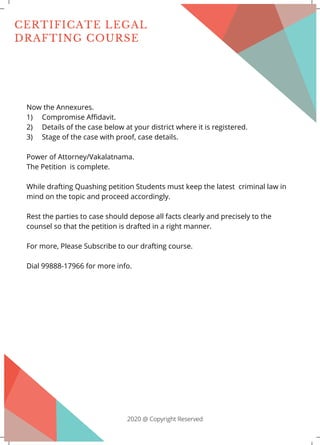 Drafting Quashing Petition High Court Chandigarh | PDF