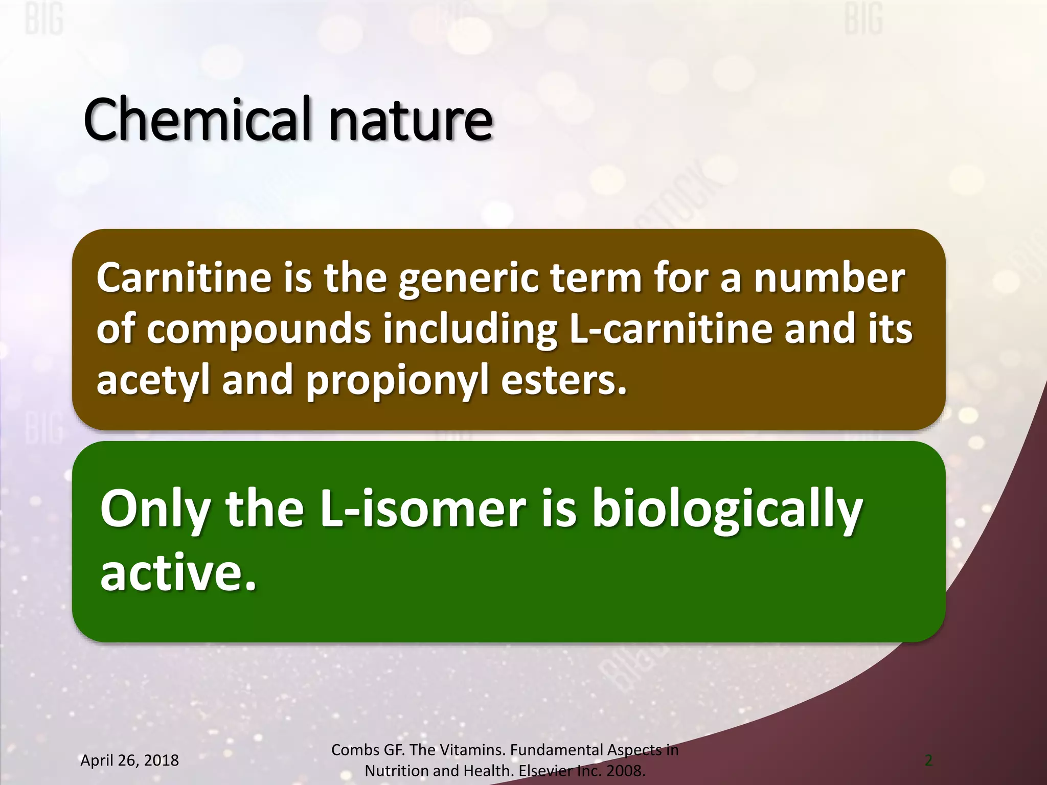 Quasi vitamins, carnitine | PPSX