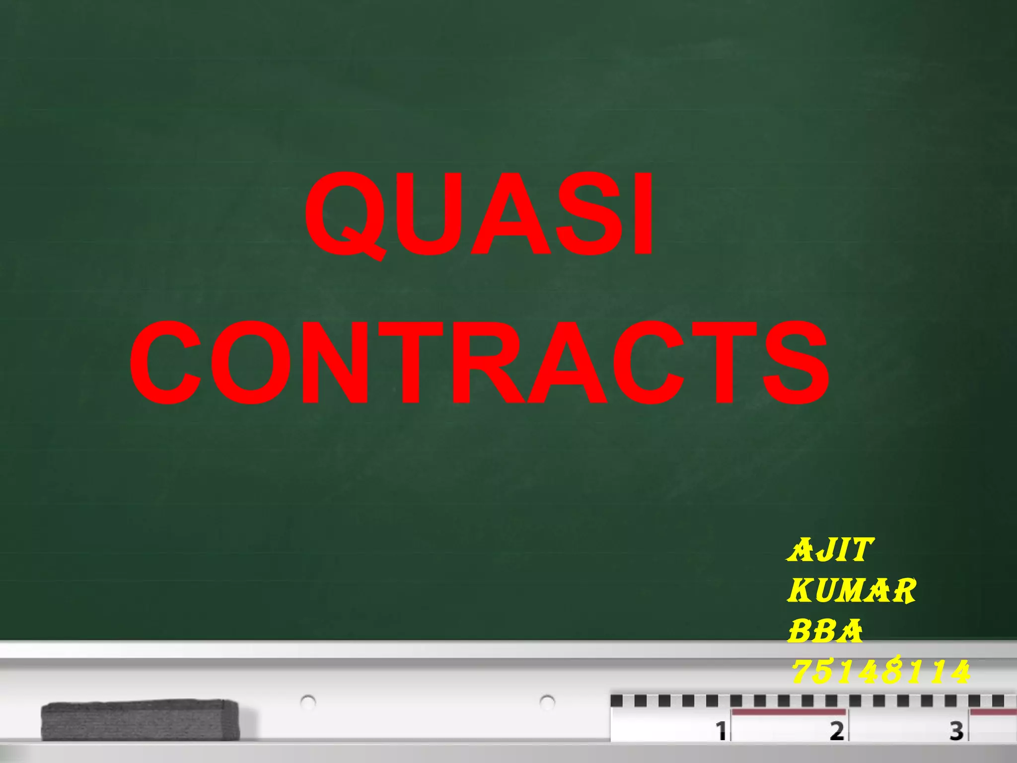 Quasi contract | PPT