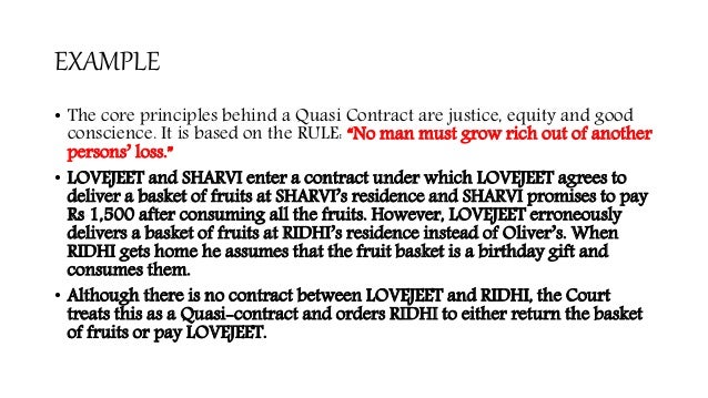Quasi Contract Quasi Contract