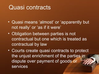 Quasi contracts | PPT