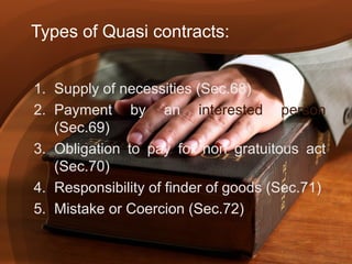 Quasi contracts | PPT