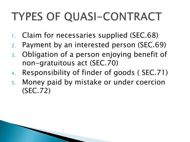Quasi contracts | PPTX | Law