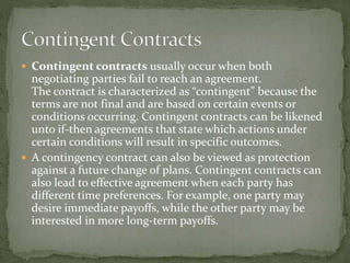 Quasi contracts & contingent contracts | PPTX