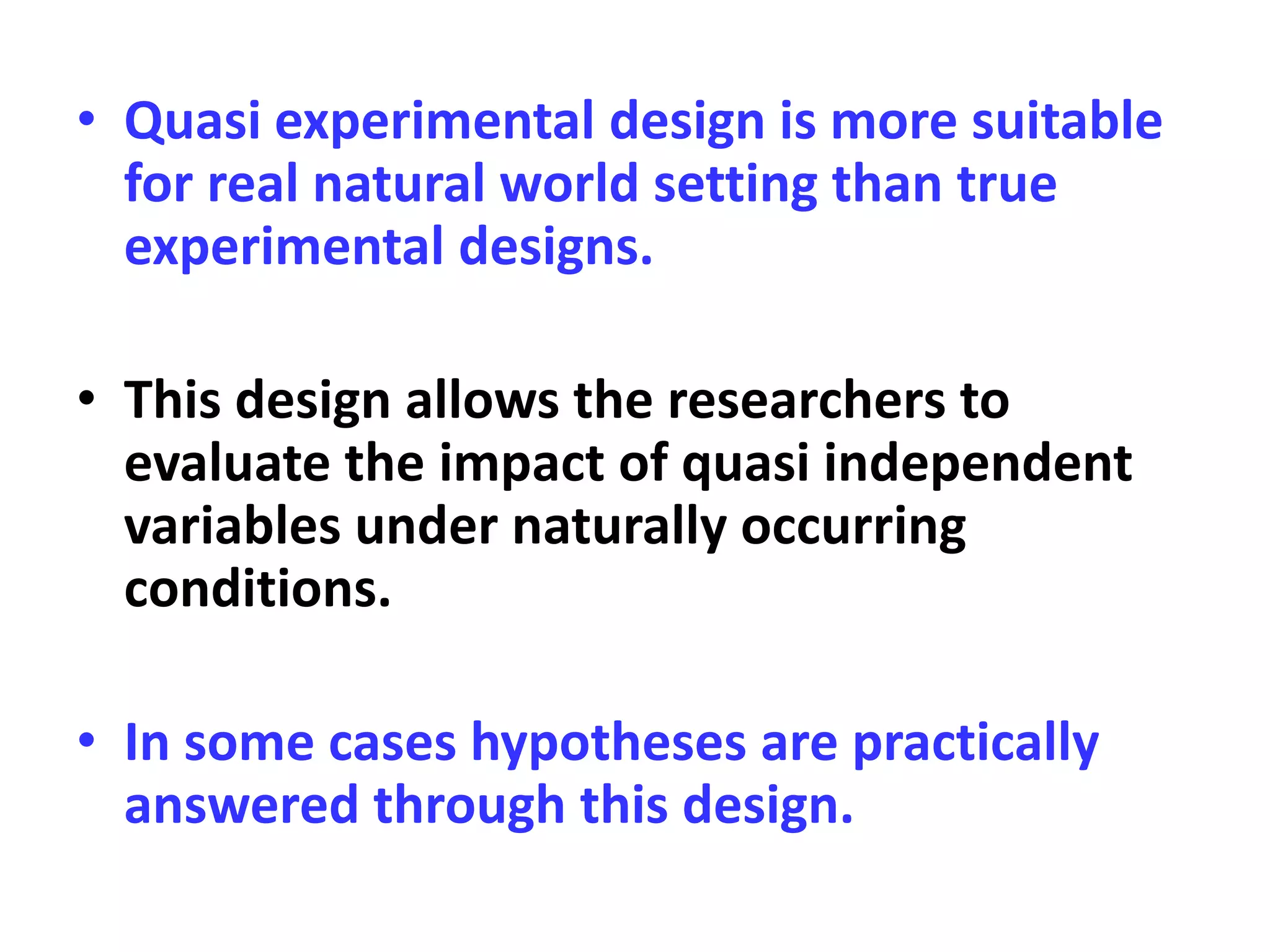 QUASI EXPERIMENTAL DESIGN | PPTX