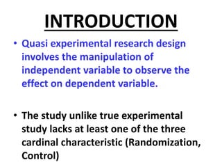 QUASI EXPERIMENTAL DESIGN | PPTX